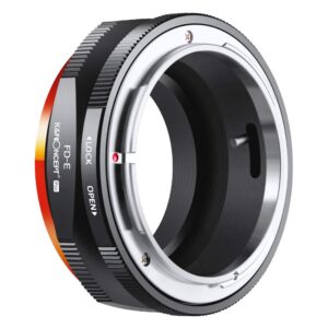 k&f concept fd to e mount lens mount adapter comaptible for canon fd fl mount lens to e nex mount mirrorless cameras with matting varnish design comaptible for sony a6000 a6400 a7ii a5100 a7 a7riii