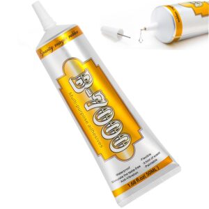 2023 upgraded b7000 glue clear rhinestones glue for crafts, 50ml/1.69 fl oz jewelry glue fabric glue, multipurpose super adhesive b-7000 glue for phone repair nail art wood glass charms