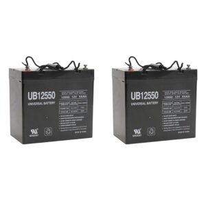 upg ub12550 12v 55ah internal thread battery for tuffcare bx 6000, 6500-2 pack