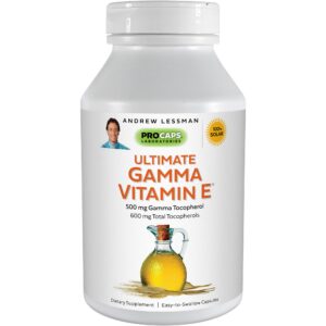 andrew lessman ultimate gamma vitamin e 30 softgels – 500 mg gamma tocopherol, protective vitamin e. four high potency forms of natural tocopherols. powerful anti-oxidant. no synthetic forms