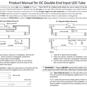 Fulight Type B & 12-30V DC F8T5/D LED Tube Light (Rotatable) - 12-Inch (11-3/4 Inches Actual Length) 1FT 4W, Daylight 6000K, Double-End Powered, Frosted Cover- for RV (Not a Plug-and-Play)