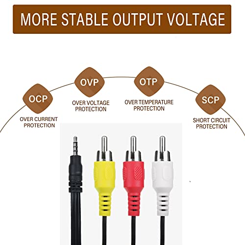 Digipartspower AV A/V TV-Out Video Cable Cord Lead for E pson Media Player P-4000 P-5000 P-6000