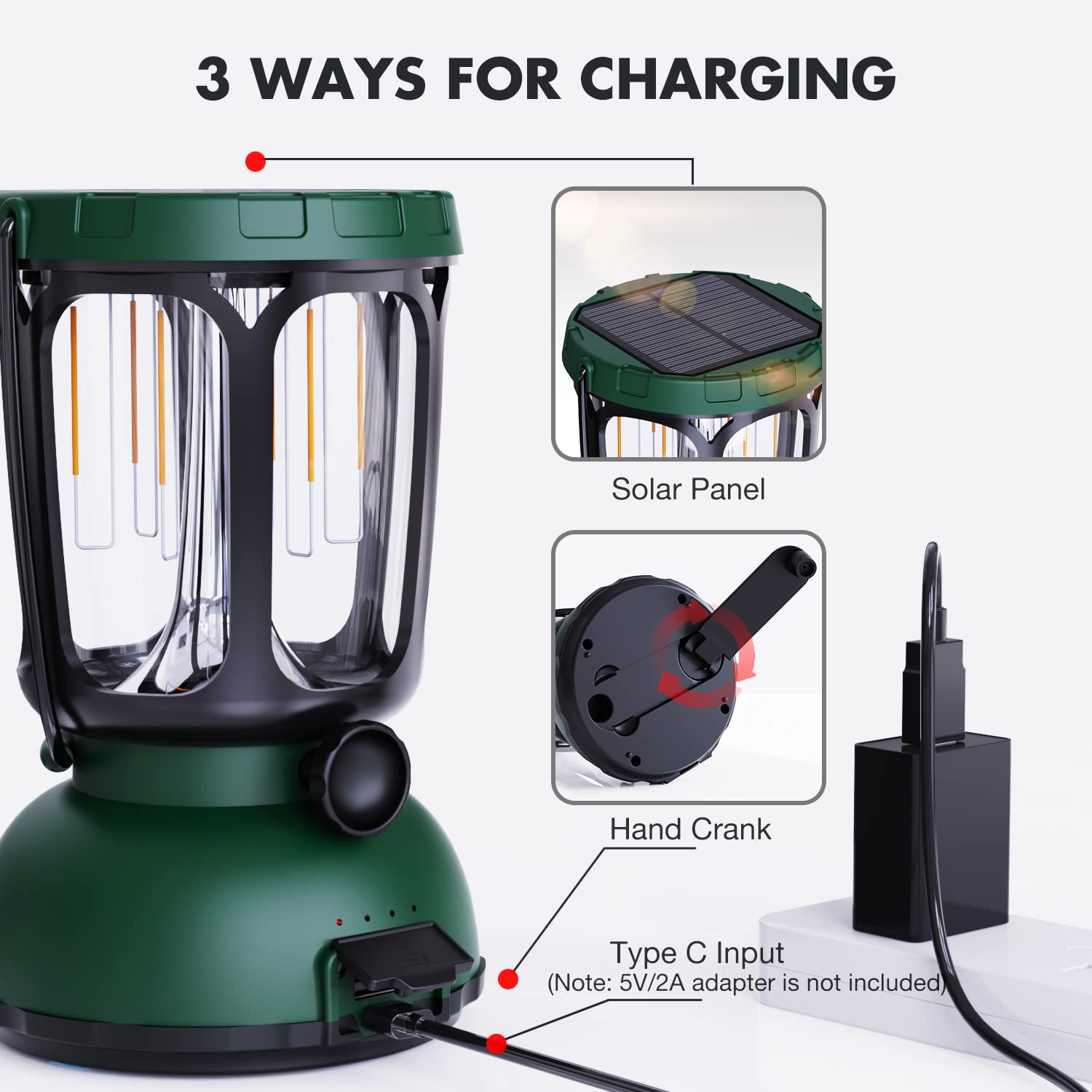 Mesqool LED Camping Lantern Rechargeable 6000mAh Run for 10-200 Hours & Solar Crank CR1009 Survival Radio Emergency Radio