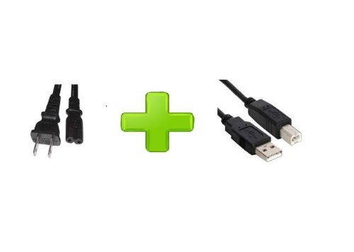 Fig8 Power Cord for HP OfficeJet 6000 7000 8600 e-printer + USB Cable Cord