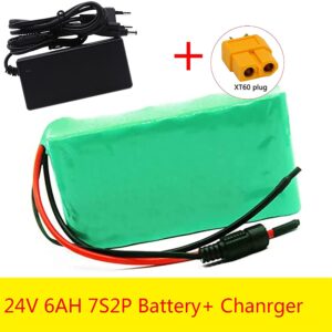 TGHY E-Bike Lithium Battery 24V 6000mAh Lithium-ion Battery Pack Suitable for 500W Motor for Mobility Scooter Electric Go-Kart with BMS and 25.2V Charger,XT60