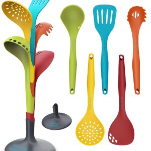 Home Hero 6 Pcs Kitchen Utensils Set - Nested Cooking Utensils Set - BPA Free First Home Essentials Utensil Sets - Household Essentials Kitchen Gadgets (Rainbow)