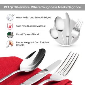 Dishwasher Safe Kitchen Utensils Set with Silverware, RFAQK 50PCs Silicone Cooking Utensils Set With Holder, Nonstick & Heat Resistant, Kitchen Gadgets,Kitchen Essentials for New Home