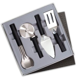 rada cutlery 4-piece kitchen utensil gift set stainless steel resin made in usa, black handle