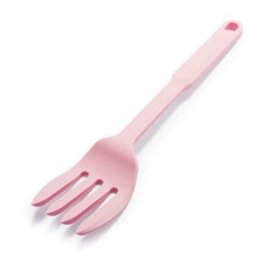 greenlife cooking tools and utensils, 10-in-1 silicone fork to stir mix mash and scrape, heat and stain resistant, dishwasher safe, soft pink