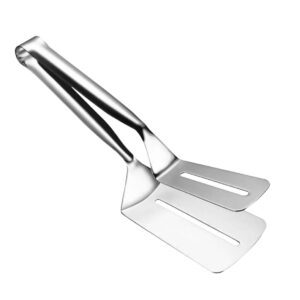 funomocya 1pc stainless steel spatula clip chinese wok spatula stainless steel food tongs pancake shovel steak tongs bread tongs spatulas for nonstick cookware kitchen gadget fried noodle