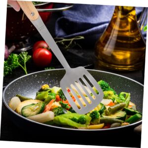 HOMSFOU 3 Sets Shovel Metal Cooking Spoons Stir Fry Spatula Handle Spatula Egg Spatula Wok Turner Spatula Turner Skimmer Ladle Non Stick Pan for Eggs Kitchen Utensils Soup Set Log Barbecue