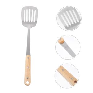 HOMSFOU 3 Sets Shovel Metal Cooking Spoons Stir Fry Spatula Handle Spatula Egg Spatula Wok Turner Spatula Turner Skimmer Ladle Non Stick Pan for Eggs Kitchen Utensils Soup Set Log Barbecue