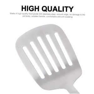 HOMSFOU 3 Sets Shovel Metal Cooking Spoons Stir Fry Spatula Handle Spatula Egg Spatula Wok Turner Spatula Turner Skimmer Ladle Non Stick Pan for Eggs Kitchen Utensils Soup Set Log Barbecue