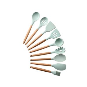 silicone kitchenware cooking utensils set heat resistant kitchen non-stick cooking utensils baking tools with storage box tools (10pcsa)