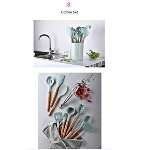 Silicone Kitchenware Cooking Utensils Set Heat Resistant Kitchen Non-Stick Cooking Utensils Baking Tools with Storage Box Tools (10PCSA)