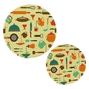 cartoon kitchen ware utensils trivets for hot pots and pans trivet pot holders heat resistant mat absorbent hot pot holder for dinner table decor apartment essentials set of 2