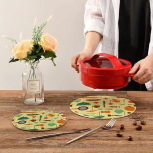 Cartoon Kitchen Ware Utensils Trivets for Hot Pots and Pans Trivet Pot Holders Heat Resistant Mat Absorbent Hot Pot Holder for Dinner Table Decor Apartment Essentials Set of 2