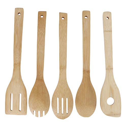 5Pcs Set Shovel Spa Spoon Kit Carving Bamboo Cooking Utensils Cookware Kitchen Supply 5Pcs Set Shovel Spa