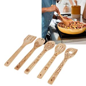 5Pcs Set Shovel Spa Spoon Kit Carving Bamboo Cooking Utensils Cookware Kitchen Supply 5Pcs Set Shovel Spa