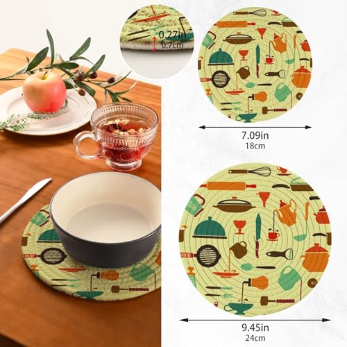 Cartoon Kitchen Ware Utensils Trivets for Hot Pots and Pans Trivet Pot Holders Heat Resistant Mat Absorbent Hot Pot Holder for Dinner Table Decor Apartment Essentials Set of 2