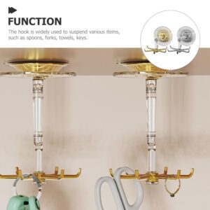 Alipis 2Pcs Kitchen Utensil Hanger with 6 Hooks 360° Rotating Utensils Hanging Rack No Drilling Top Mounted Tableware Holder for Cabinet Wall Home