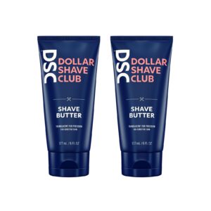 dollar shave club butter, for sensitive skin, a translucent shaving cream & gel alternative, designed gentle glide, helps to fight razor bumps and ingrown hairs (pack of 2), blue