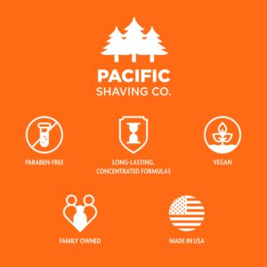 Pacific Shaving Company Natural Shaving Cream - Shea Butter + Vitamin E Shave Cream for Hydrated Sensitive Skin - Clean Formula for a Smooth, Anti-Redness + Irritation-Free Shave Cream (3.4 Oz)