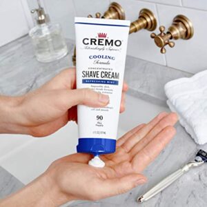 Cremo Barber Grade Cooling Shave Cream, Astonishingly Superior Ultra-Slick Shaving Cream Fights Nicks, Cuts And Razor Burn, 6 Fl Oz (2 Pack), WHITE