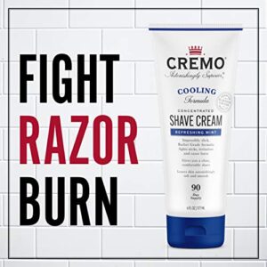 Cremo Barber Grade Cooling Shave Cream, Astonishingly Superior Ultra-Slick Shaving Cream Fights Nicks, Cuts And Razor Burn, 6 Fl Oz (2 Pack), WHITE