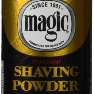 SoftSheen-Carson Magic Razorless Shaving for Men, Magic Shaving Powder with Fragrance, Coarse Textured Beards, Formulated for Black Men, Depilatory, Helps Stop Razor Bumps, Since 1901, 4.5 oz