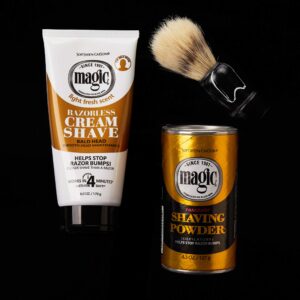 SoftSheen-Carson Magic Razorless Shaving for Men, Magic Shaving Powder with Fragrance, Coarse Textured Beards, Formulated for Black Men, Depilatory, Helps Stop Razor Bumps, Since 1901, 4.5 oz