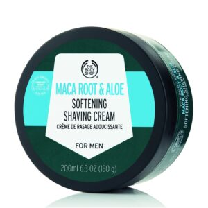 the body shop maca root & aloe softening shaving cream for men, 6.3 oz