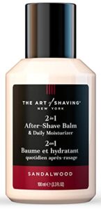 the art of shaving after-shave balm for men - face moisturizer, clinically tested for sensitive skin, sandalwood, 3.3 fl oz (pack of 1)