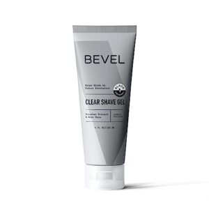 bevel essentials clear shave gel for men, clear shave gel for precise detailing and edging with aloe vera and cucumber extract to soothe skin and prevent razor bumps, 4 fl oz