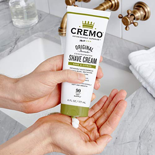 Cremo Barber Grade Sage & Citrus Shave Cream, Astonishingly Superior Ultra-Slick Shaving Cream Fights Nicks, Cuts and Razor Burn, 6 Fl Oz (2 Pack)