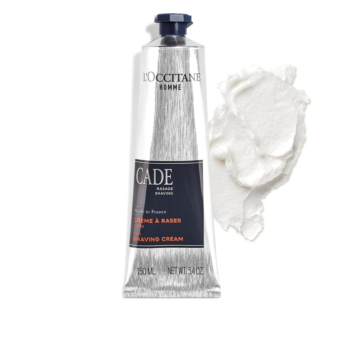 L'Occitane Cade Shaving Cream, 5.4 Ounce: Rich, Creamy Foam, Smooth Shave, With Shea Butter, Reduce Feelings of Tightness & Irritation, Made in France