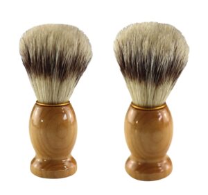 iconikal wood handled badger hair shaving brush, 2-pack aeorsol-free shaving cream