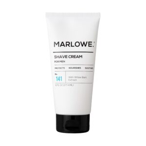 marlowe. no. 141 shave cream 6 oz, with shea butter & coconut oil, conditioning shaving cream for a close shave, aloe citron scent