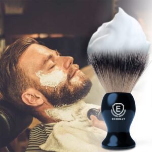 Luxury 4pcs Shaving Brush Kit for Men by Echolly-4 in 1 Shaving Brush Set Mens Shaving Soap Brush Set-Includes Shaving Bowl,Shave Soap,Stand,Shave Brush-Perfect Gifts for Men,Fathers