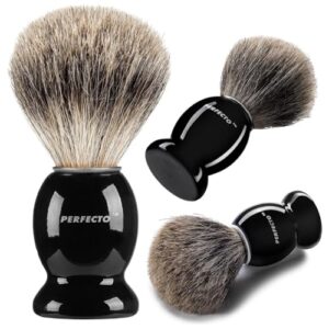 Perfecto Synthetic Bristles Shaving Brush For Men, Engineered for The Best Shave of Your Life. Shaving Brush - Shave Brush for Wet Shave for Safety Razor - Barbers Accessories, Gift For Him