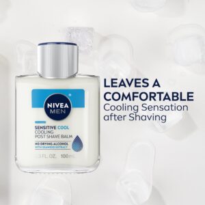 Nivea Men Sensitive Cooling Post Shave Balm with Vitamin E, Chamomile and Seaweed Extracts, 3 Pack of 3.3 Fl Oz Bottles