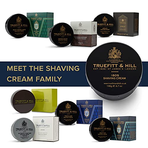 Truefitt & Hill Shaving Cream Bowl - 1805 | Smooth Glide for Close, Yet Comfortable Hydrating Shave (6.7 ounces)