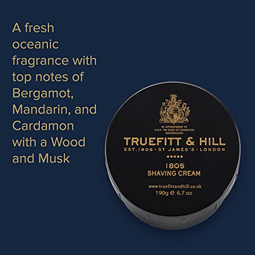 Truefitt & Hill Shaving Cream Bowl - 1805 | Smooth Glide for Close, Yet Comfortable Hydrating Shave (6.7 ounces)