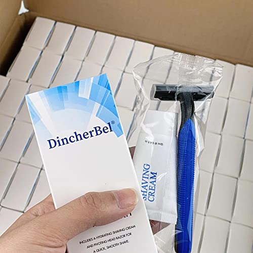 Disposable Razors in Bulk Shaving Kit Twin Blade Razors and Cream(12g), Individually Wrapped Toiletries Amenities for Hotel, Airbnb, Homeless, Shelter, Camping and Travel (100 Pack)