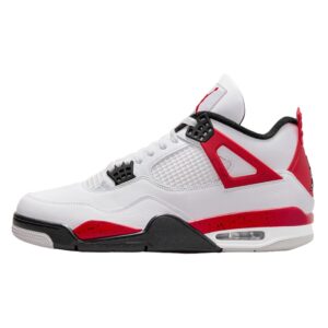 jordan 4 retro mens shoes size - 10 white/fire red-black