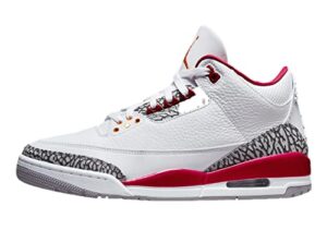 nike jordan mens air jordan 3 ct8532 126 cardinal, white/light curry-cardinal red, size 10.5