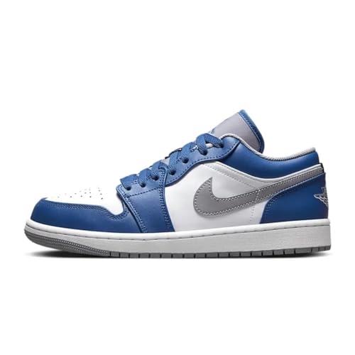 Nike Men's Air Jordan 1 Low Shoes, True Blue/Cement Grey, 8.5