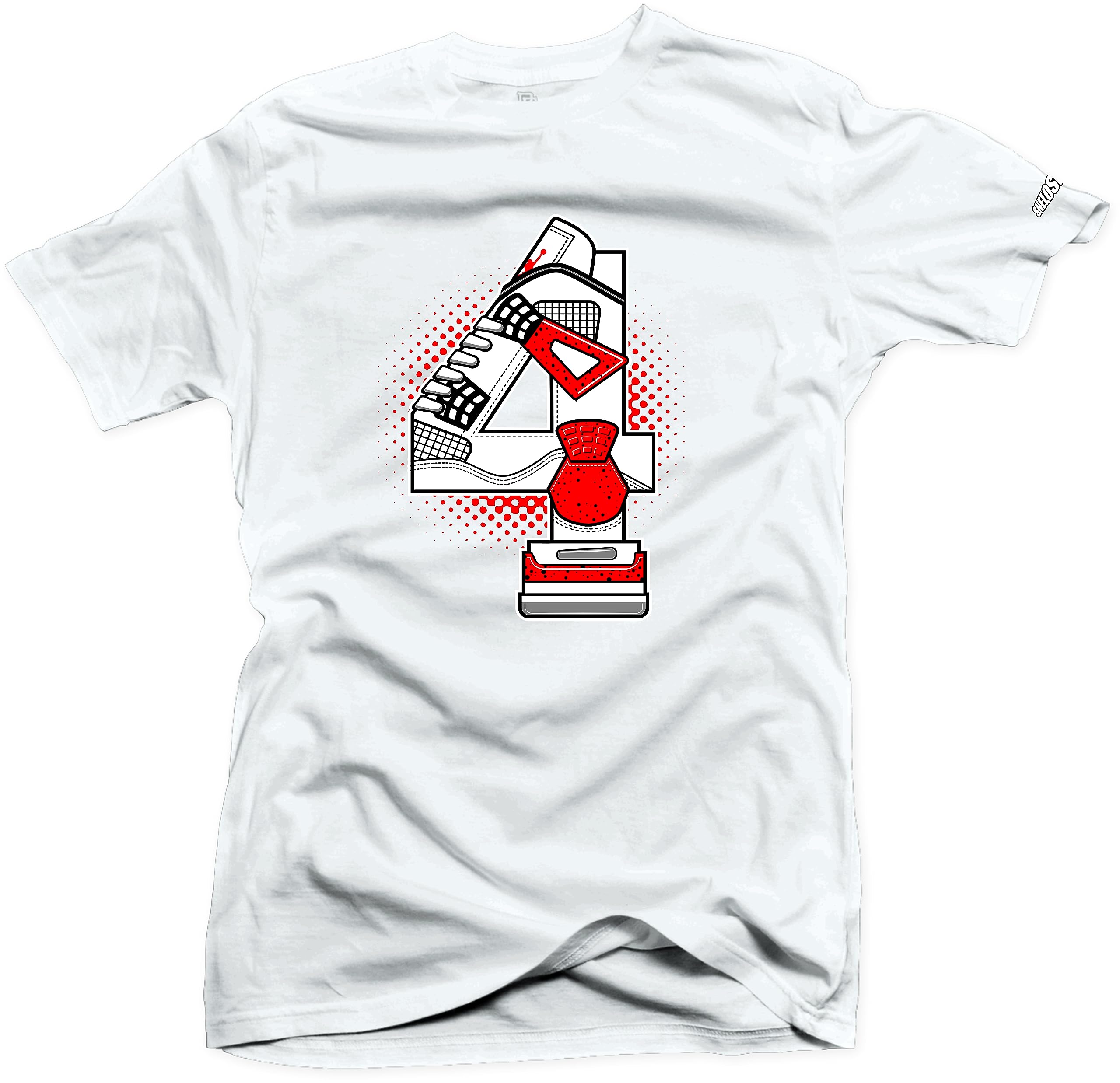 Match Jordan 4 Red Cement Tee to Match Sneaker - Match Jordan 4 Red Cement.The 4's White | 5X-Large