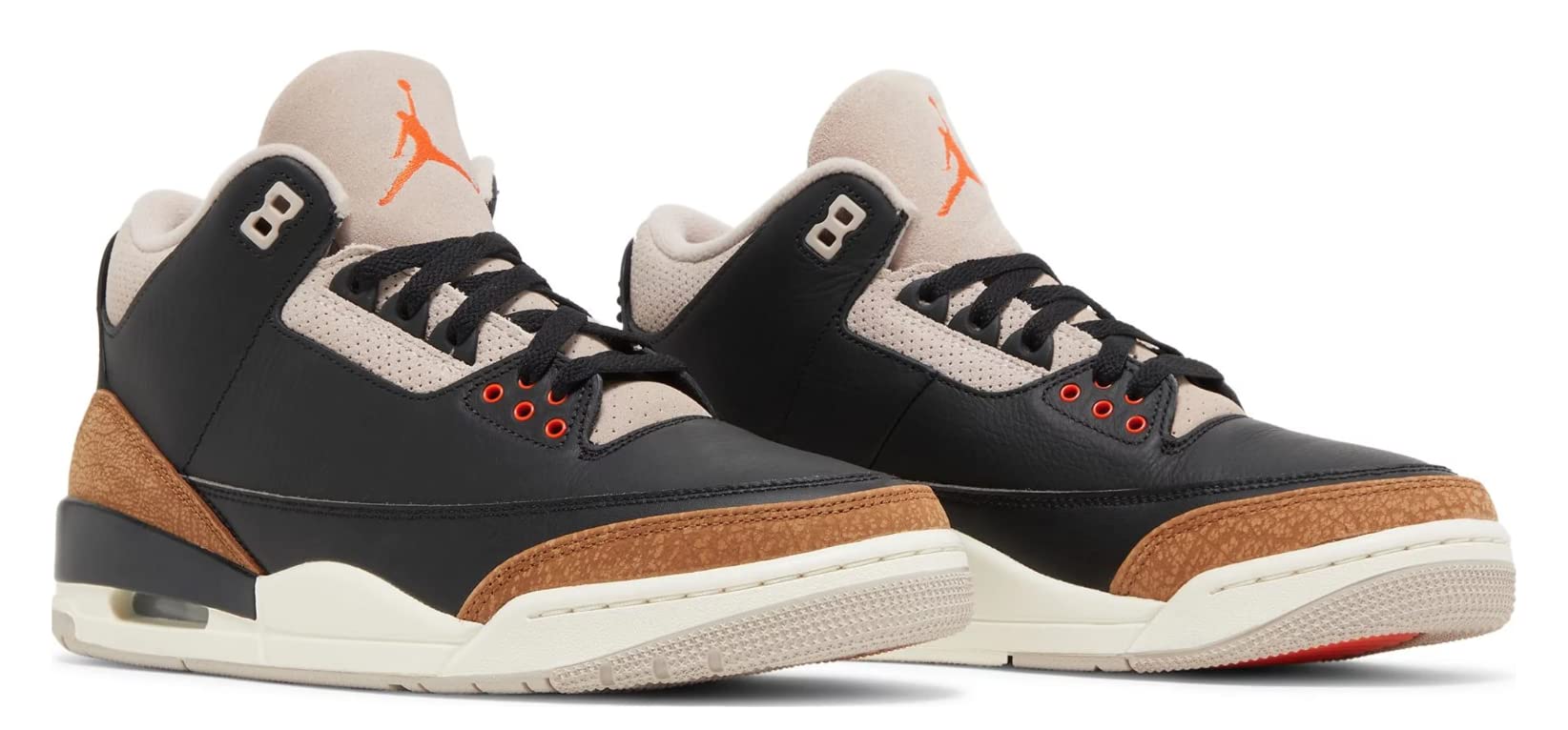 Nike Men's Jordan 3 Retro Basketball Shoes, Black/Rush Orange-fossil Stone, 10