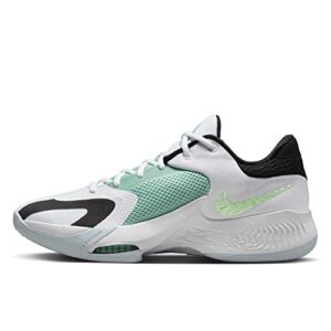 nike men's zoom freak 4 basketball shoes, white/black barely volt, 10